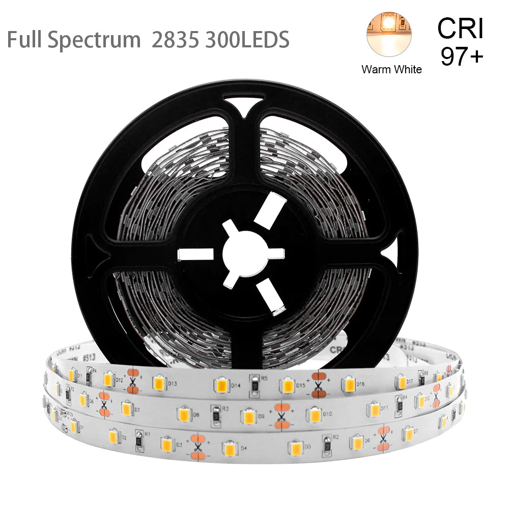 LightingWill 16.4FT 5Meter SMD2835 300LED 12V 30W True Color CRI95+ Fu