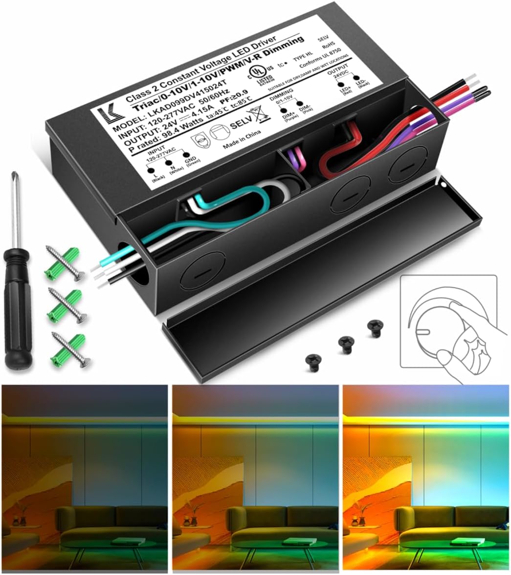 24V DC 5-in-1 Dimmable LED Power Supply – 60W / 100W / 200W UL Listed